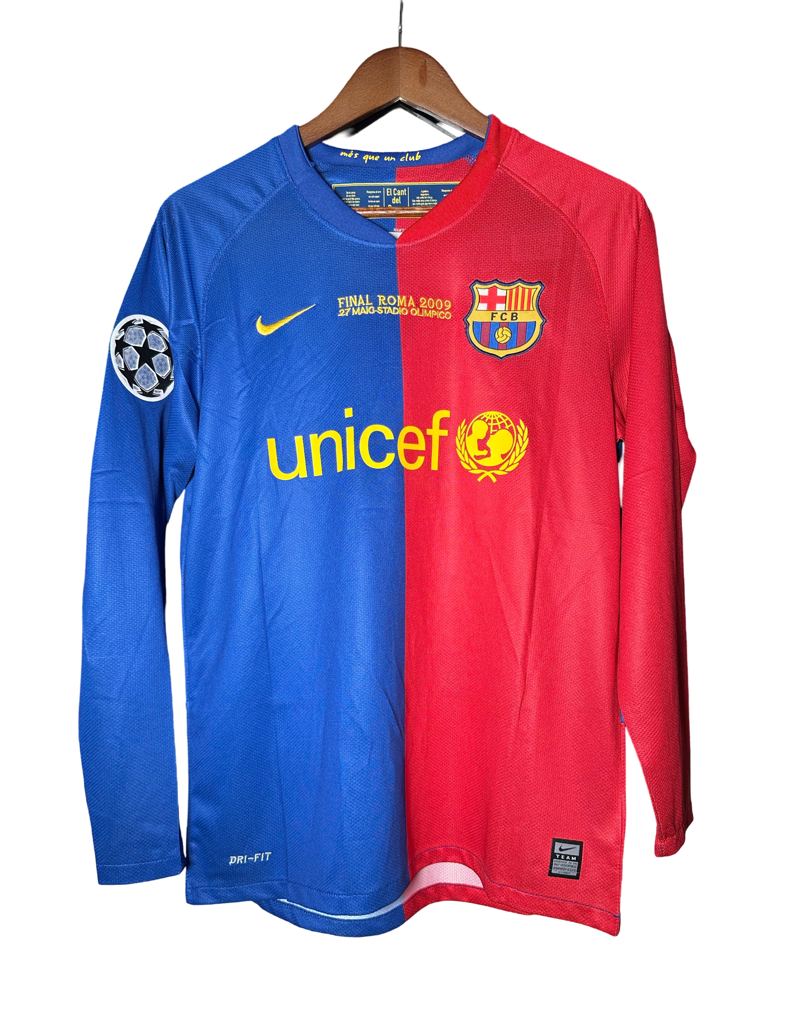 Barcelona 2008/2009 UCL Final Messi #10 Retro Soccer Futbol Jersey BLA ...